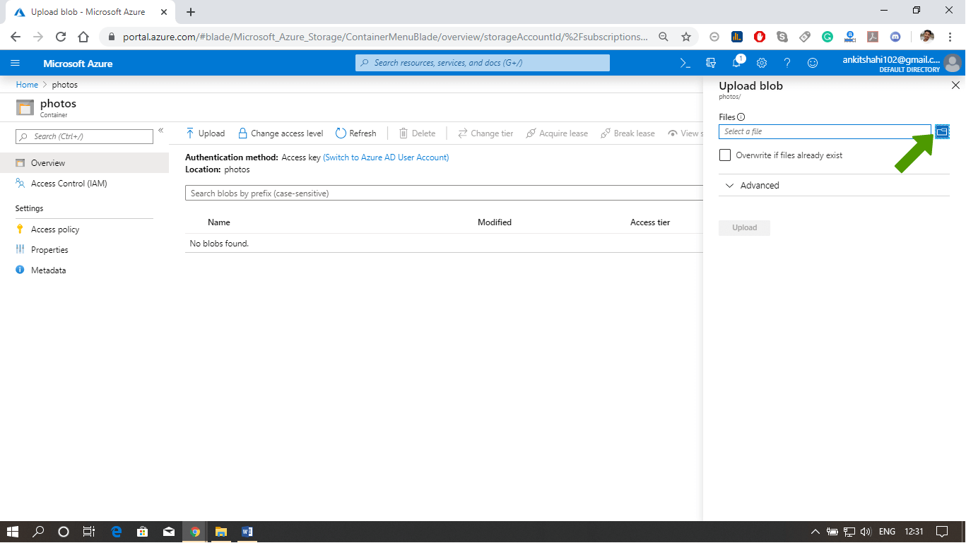 Creating A Container And Adding A Blob To The Container