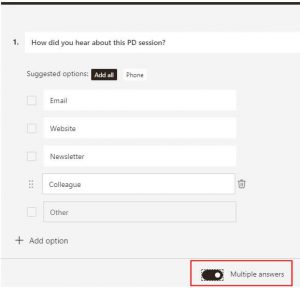 Create multiple-choice questions in Microsoft Form