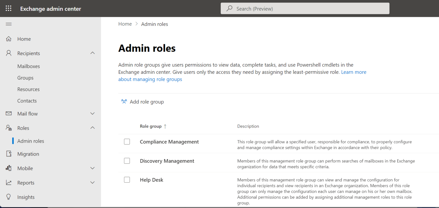 Assigning the “Mailbox Import Export” role in Office 365