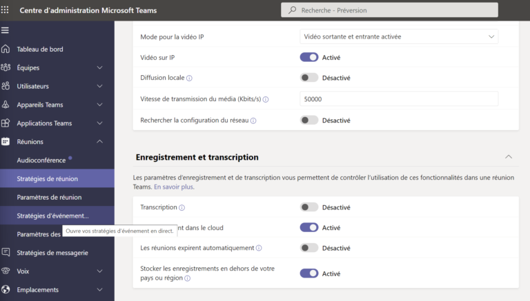 Enable recording during a Teams call or meeting